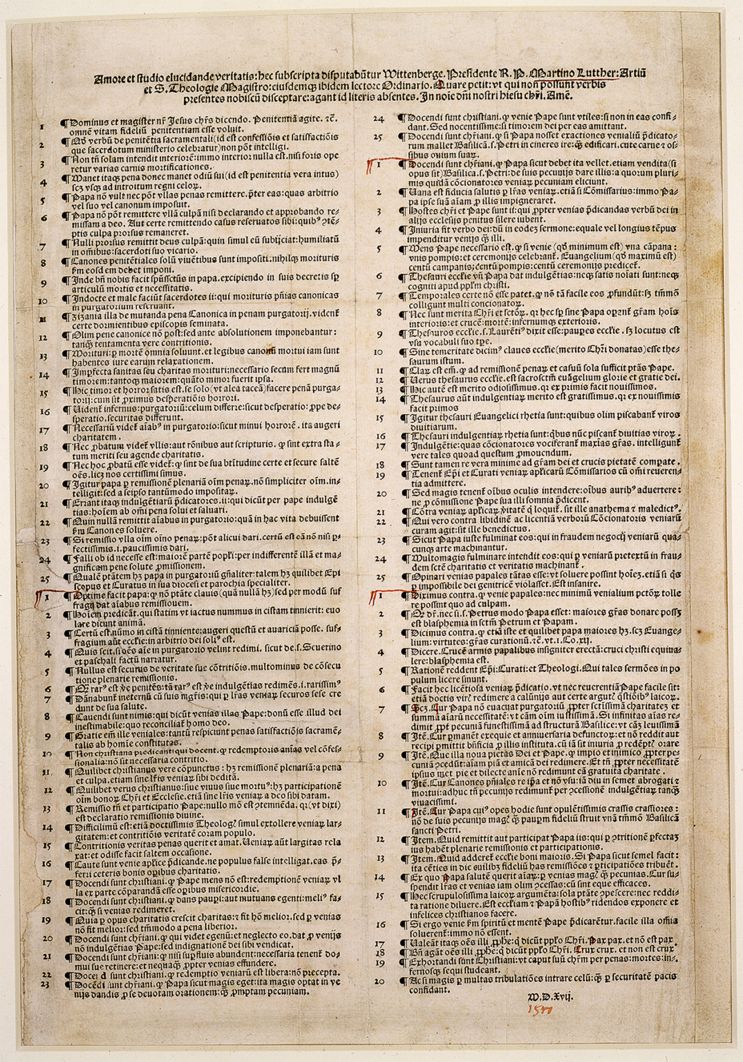 Beginn der Reformation: Martin Luthers "95 Thesen gegen den Ablass ...